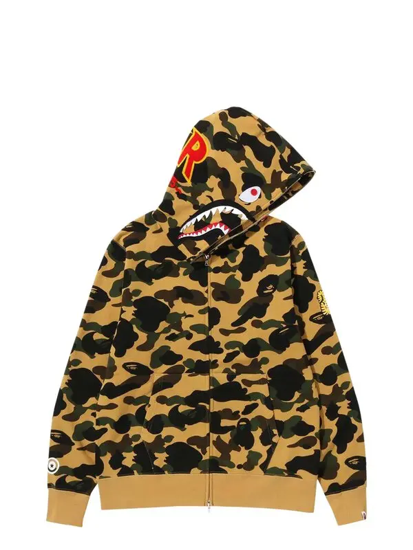 BAPE 1st Camo 2nd Shark Full Zip Hoodie - Yellow