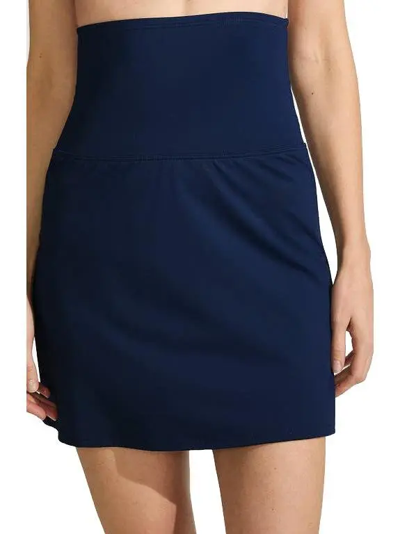 LANDS' END Tummy Control Ultra High Waisted Swim Skirt - Deep Sea Navy