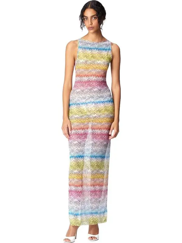 Missoni Long Printed Tulle Sleeveless Dress - Multicoloured 1