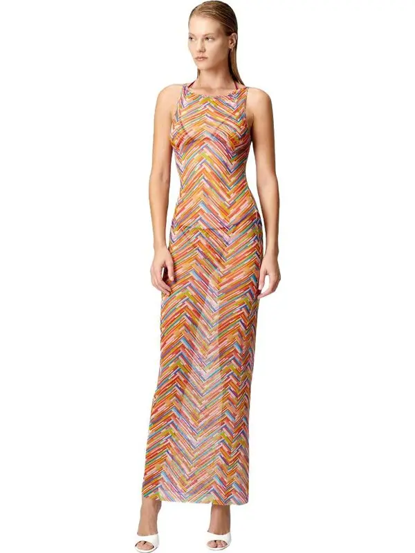 Missoni Long Printed Tulle Sleeveless Dress - Multicoloured 2