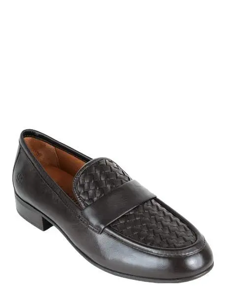 Gentle Souls By Kenneth Cole Crew Woven Leather Loafer - Chocolate Leather