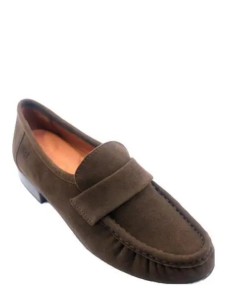 Gentle Souls By Kenneth Cole Crew Woven Leather Loafer - Moss Suede