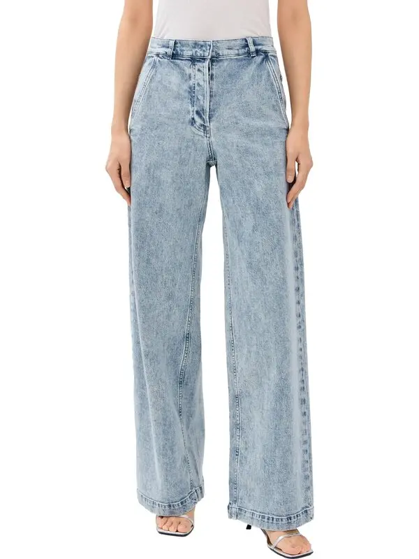 Another Tomorrow Carpenter Denim Pants - Light Blue Wash