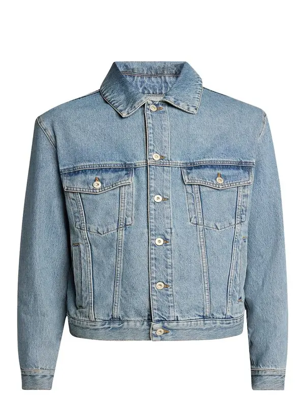 Loewe Anagram Elbow Denim Trucker Jacket - Mid Blu De