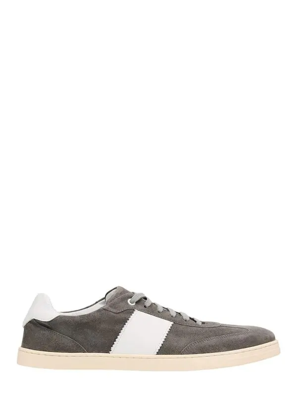 Bergdorf Goodman Suede Low-top Sneakers - Stone/white