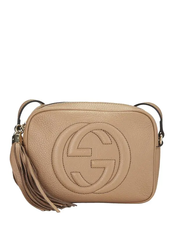 Gucci Leather Soho Disco Shoulder Bag - Beige