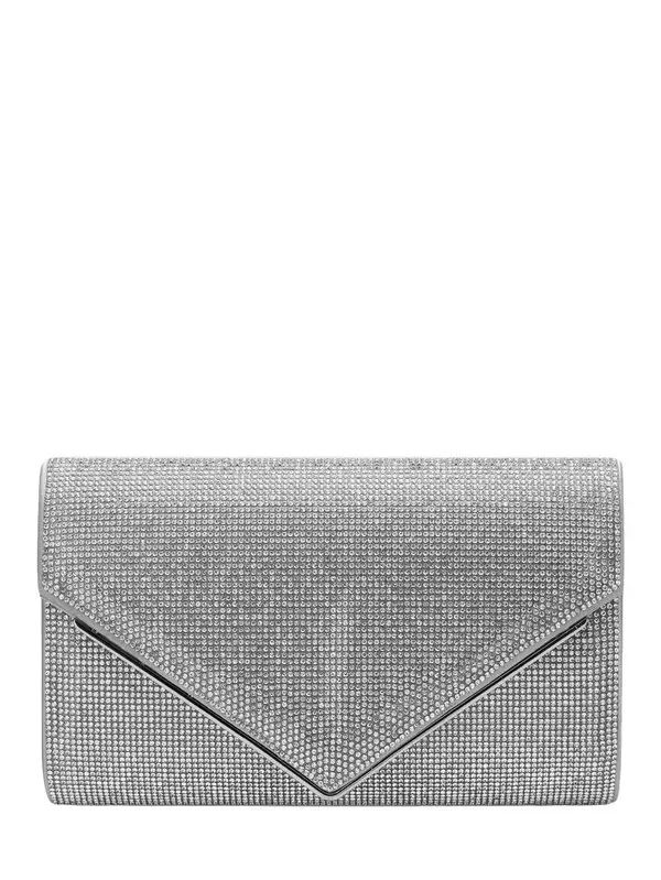 RAFE Candy Rhinestone Envelope Clutch Bag - Silver