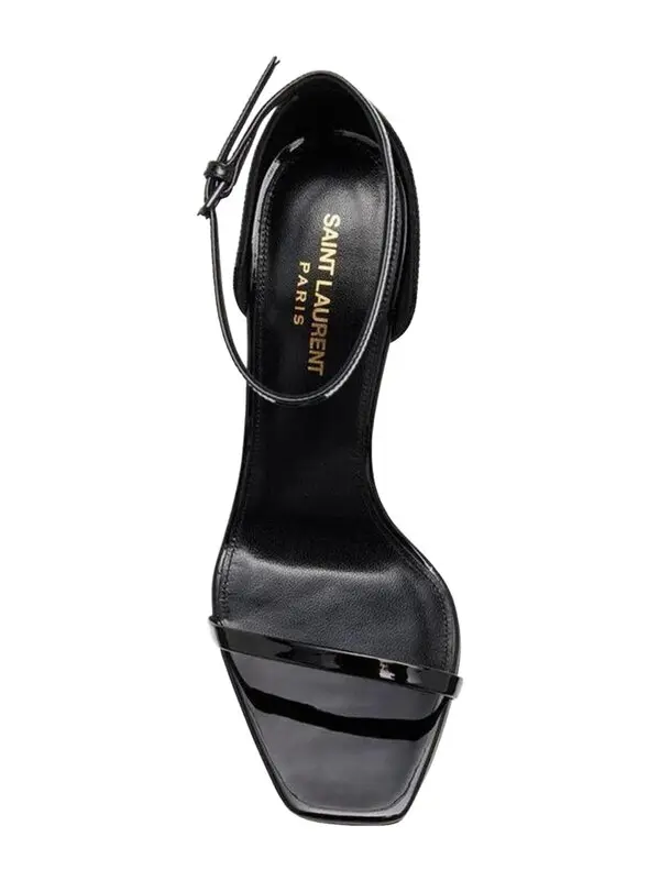 Saint Laurent Opyum 110mm Patent Leather Sandals - Noir