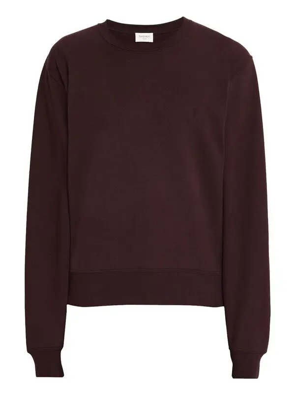 Saint Laurent Solid Terry Sweater - Prune