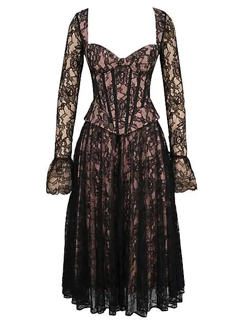 House Of Cb Raquel Lace Midi Dress - Black