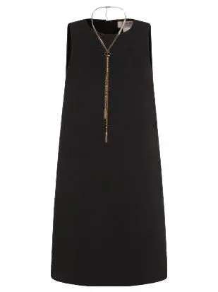 TWINSET A-line Dress With Gold-tone Chain Embellishment - Black