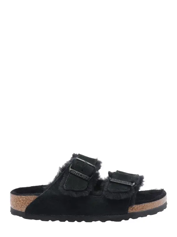 BIRKENSTOCK Arizona Shearling Sandals - Black