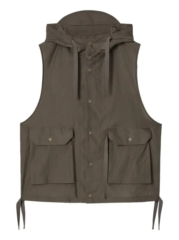 Cos Technical Nylon Hooded Vest - Beige