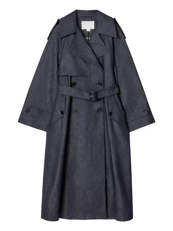 Cos Oversized Denim Trench Coat - Indigo