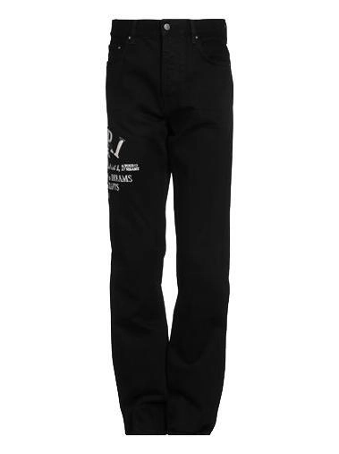 Amiri Jeans Size Cotton, Ovine Leather - Black