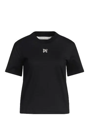 Palm Angels T-shirt With Embroidered Logo - Black