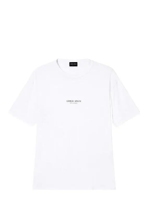 Giorgio Armani Cotton Interlock Crew-neck T-shirt - White