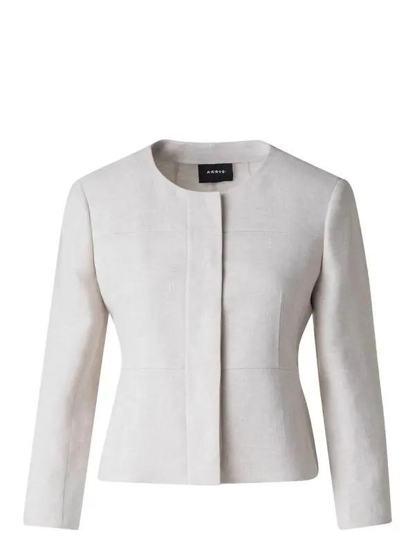 Akris Tina Double-face Fitted Jacket - Greige