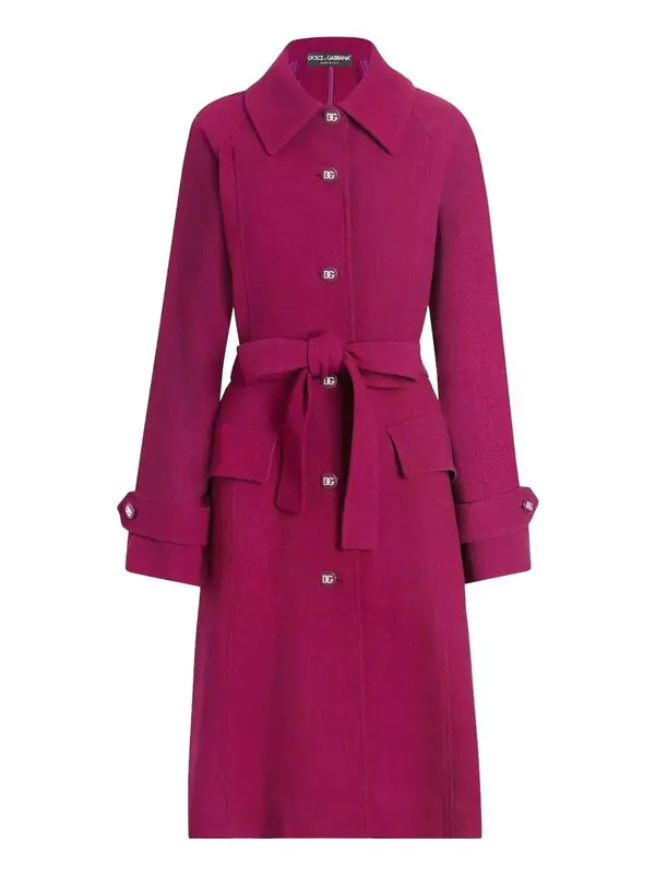Dolce & Gabbana Belted Coat - Purple
