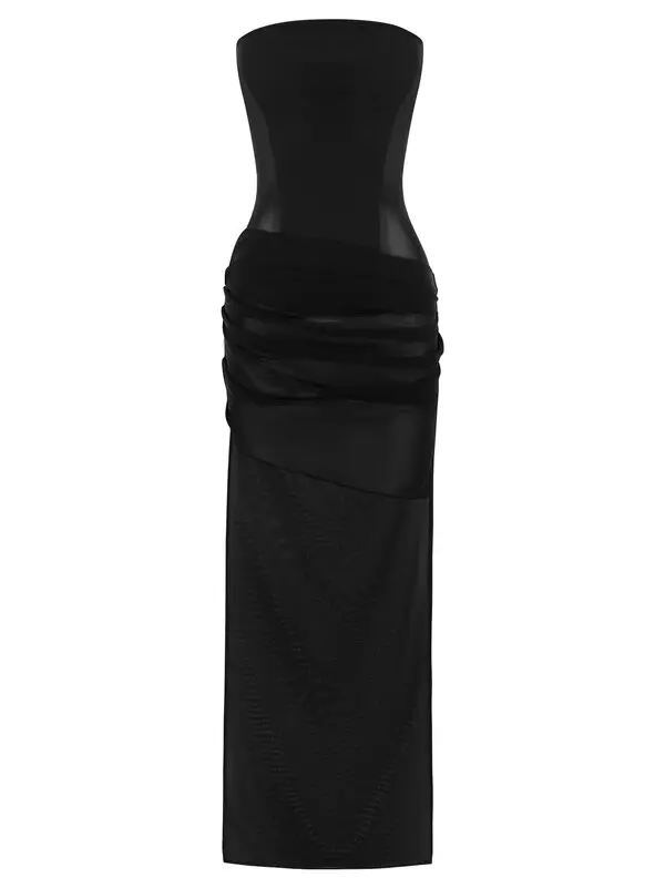 Alex Perry Strapless Power Mesh Mini Dress - Black