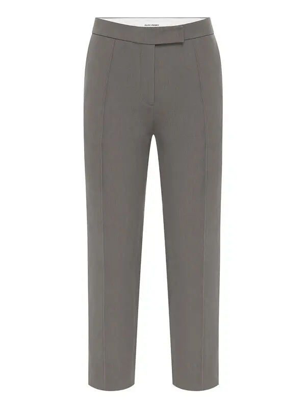Alex Perry Cropped Wool-blend Straight-leg Pants - Grey
