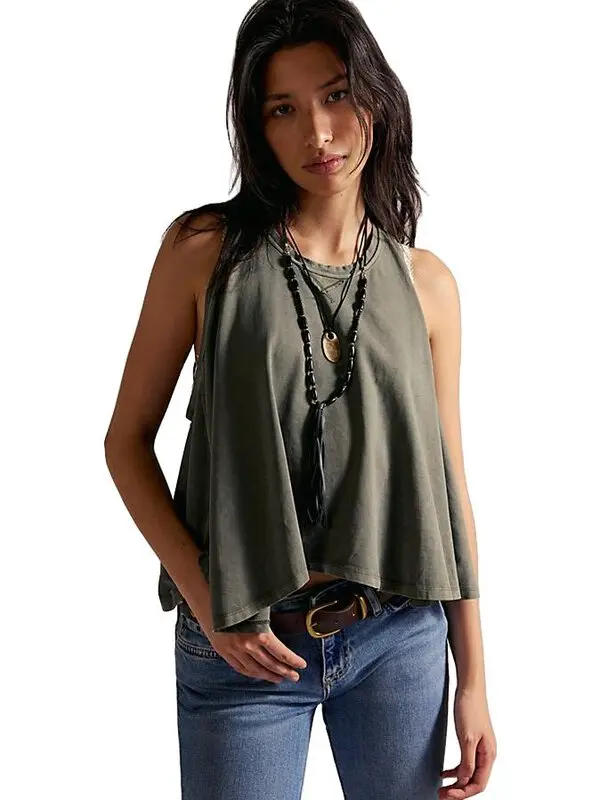 Free People We The Free Hialeah Tank Top - Dusty Olive