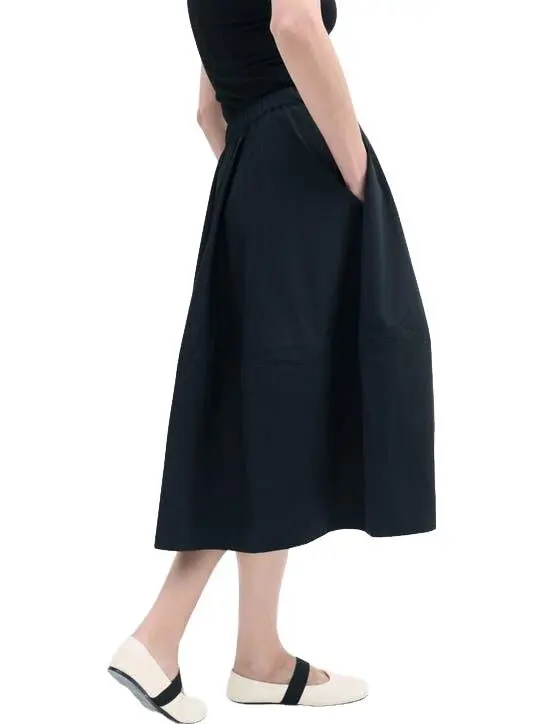 Co Full Skirt In Cotton Poplin - Black