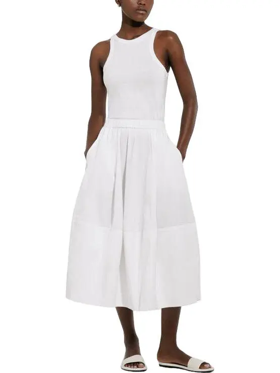 Co Full Skirt In Cotton Poplin - White