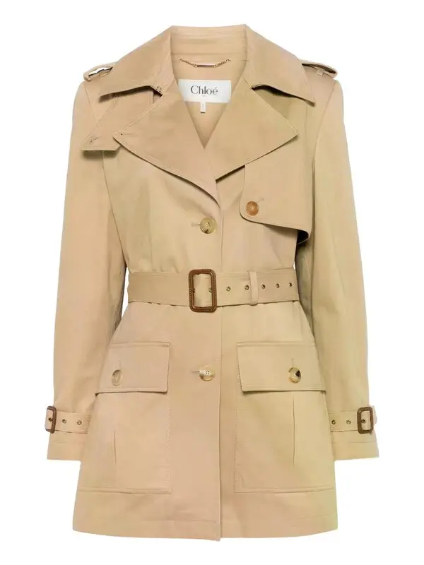 Chloé Belted Trench Coat - Neutrals