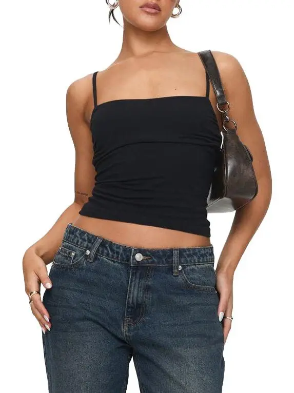 Princess Polly Ruched Camisole - Black