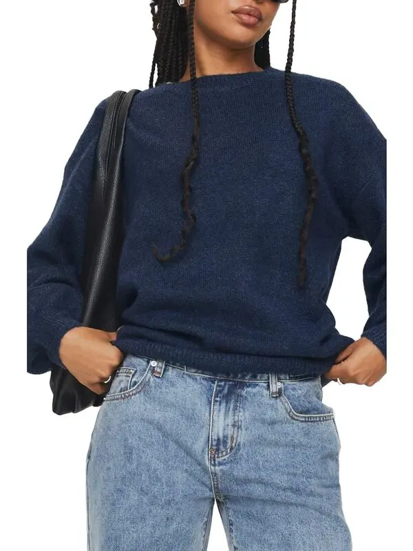 Princess Polly Ryanna Oversize Crewneck Sweater - Navy