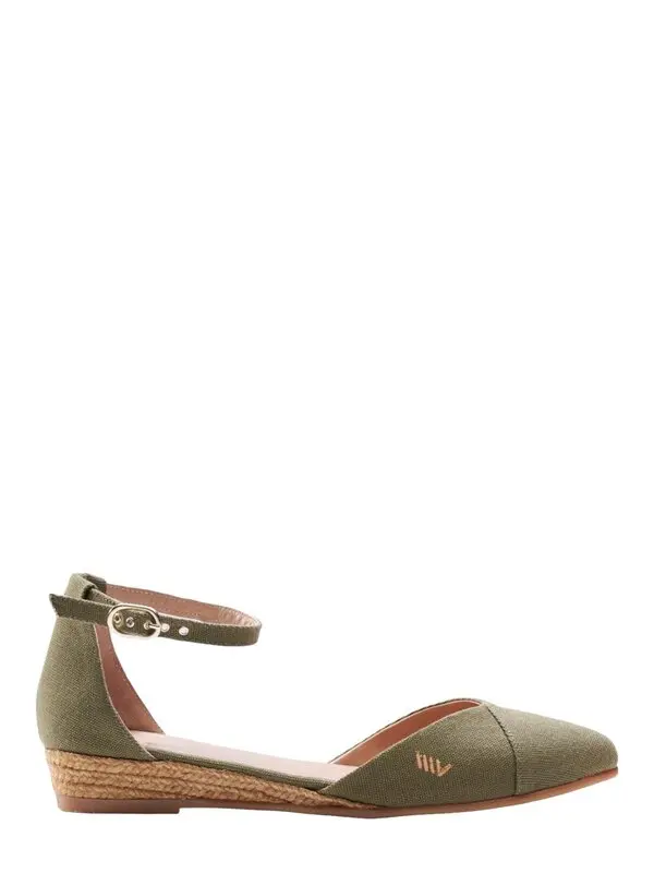 VISCATA Montroig Canvas Espadrille Flats - Olive