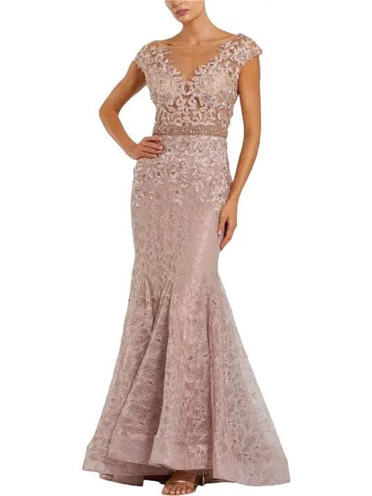 Mac Duggal High Neck Mermaid Gown - Mocha