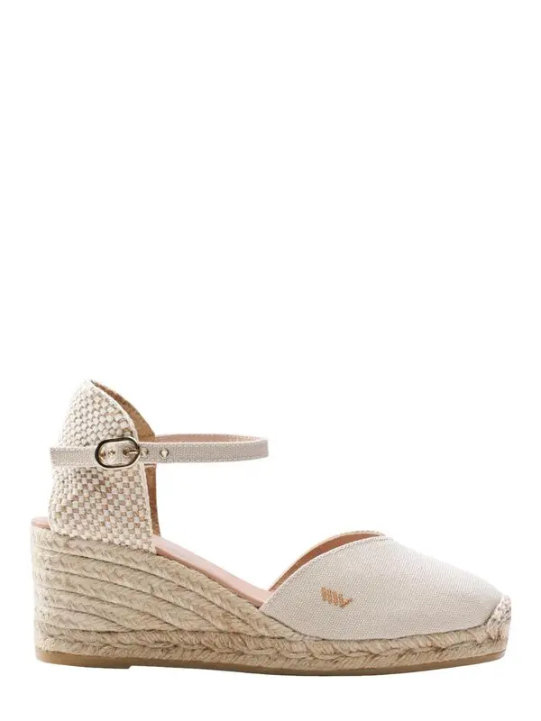 VISCATA Reus Canvas Espadrille Wedges - Beige