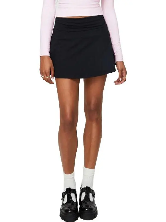 Princess Polly Reema Foldover Waist A-line Skort - Black
