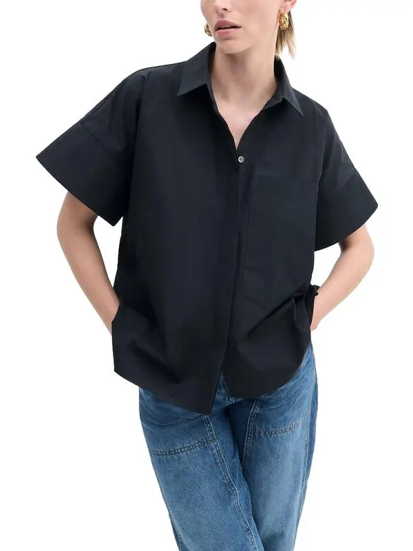 Co Boxy Poplin Shirt - Black