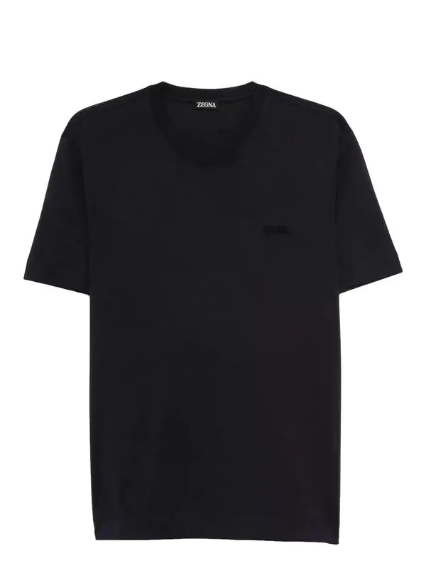 Zegna Logo-embroidered T-shirt - Blue