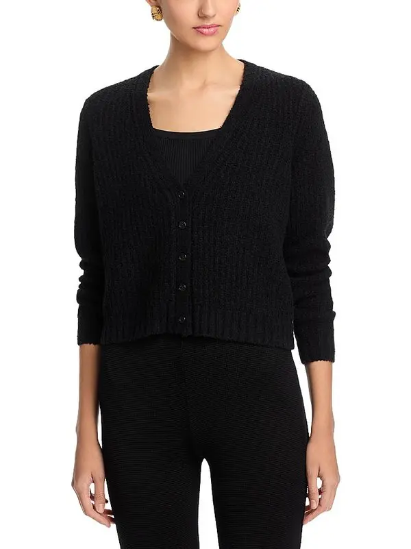 Eileen Fisher Cropped V-neck Cardigan - Black