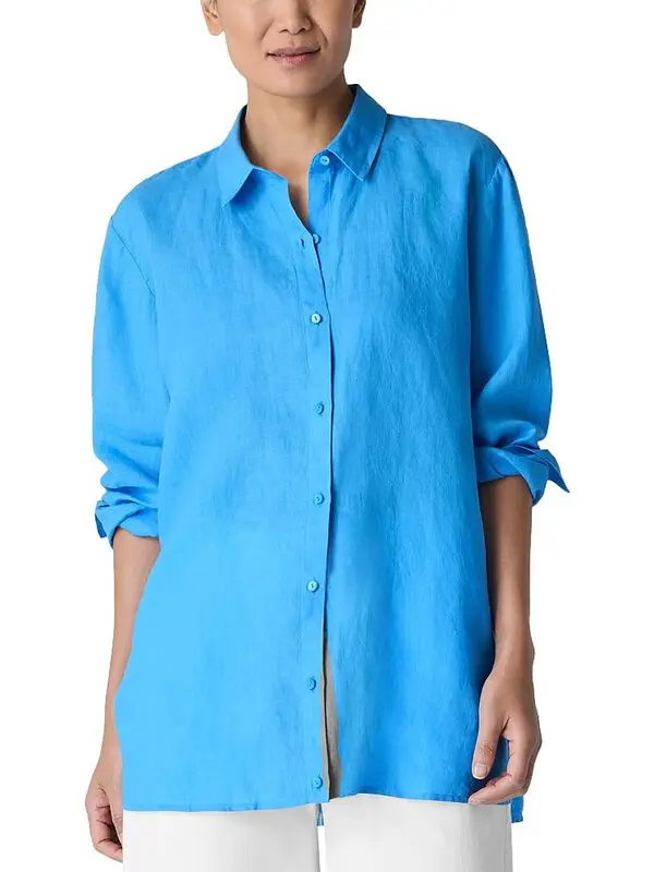 Eileen Fisher Easy Linen Shirt - Azure