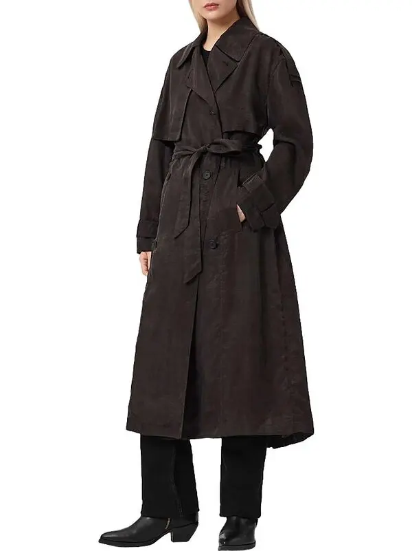 ALLSAINTS Linnie Trench Coat - Torte Brown