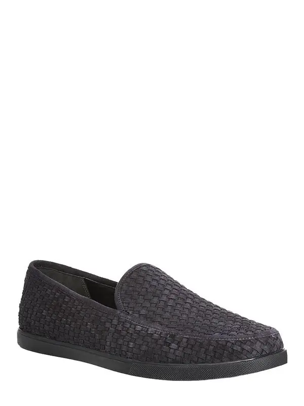 Vince Sonoma Suede Basketweave Loafers - Tonal Navy