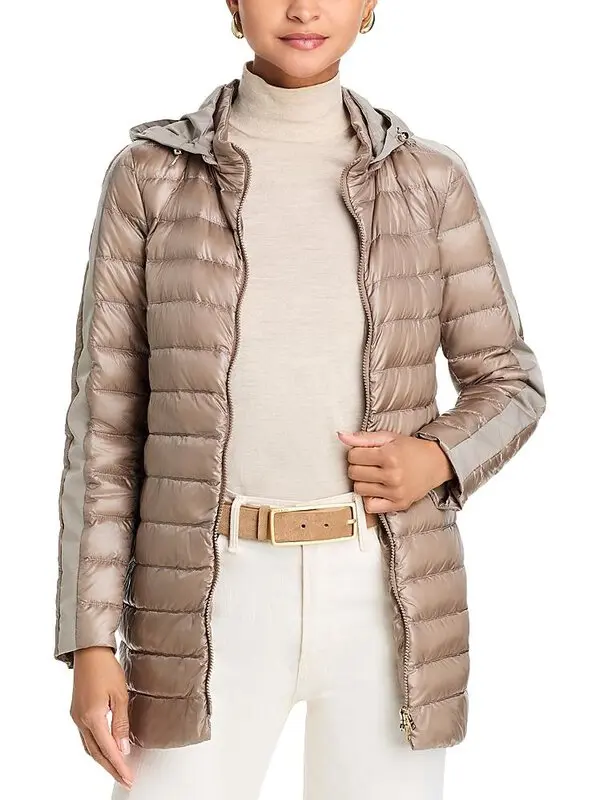 Herno Removable Hood Puffer Coat - Taupe