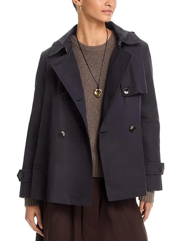 Herno Short Trench Coat - Navy