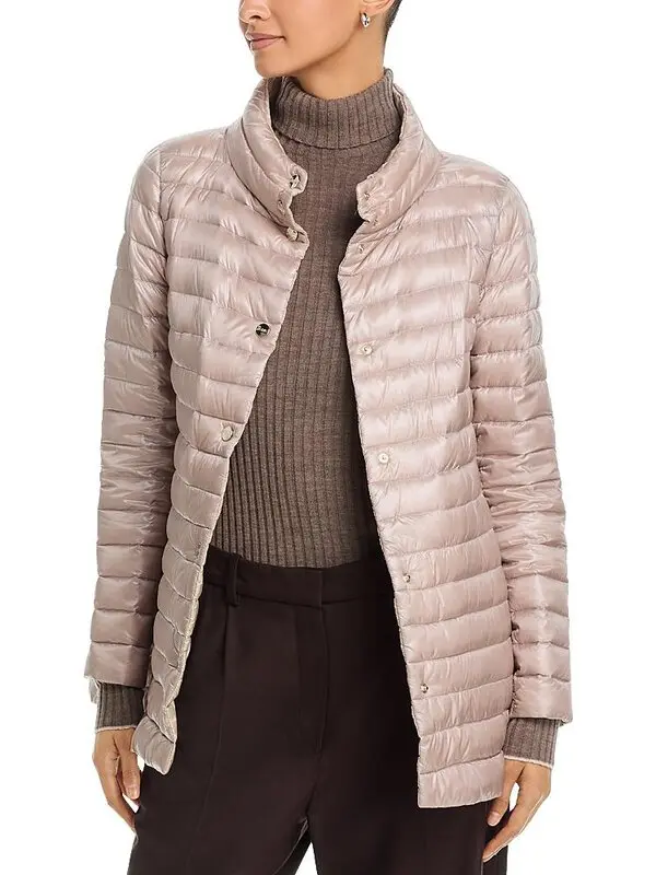 Herno Reversible Puffer Coat - Pale Pink/champagne