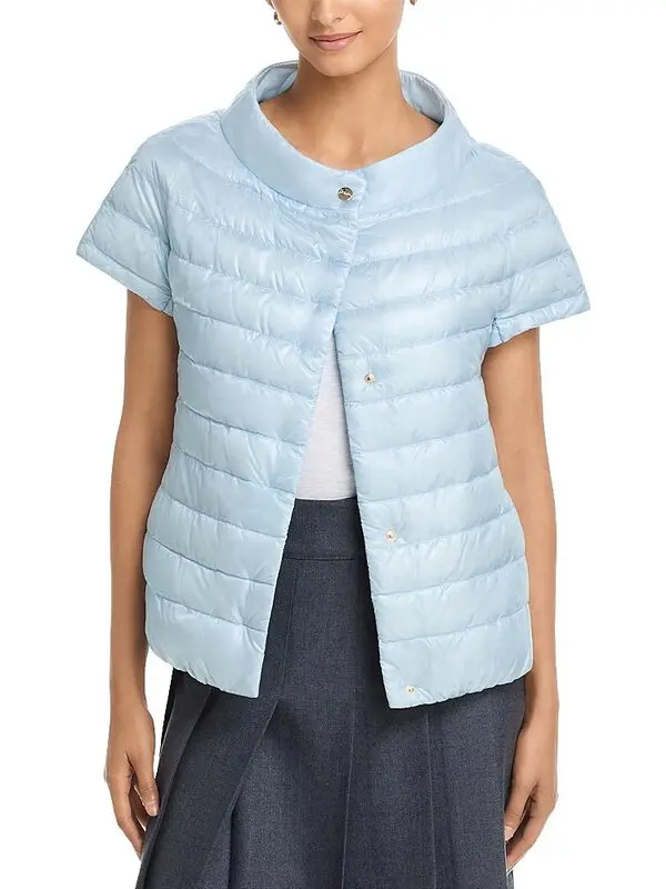 Herno Iconico Greta Cap-sleeve Puffer Coat - Pale Blue