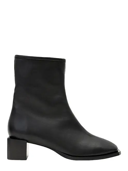 ALLSAINTS Avril Square-toe Leather Ankle Boots - Black