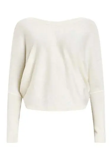ALLSAINTS Julieana Twist-wrap Wool Jumper - Chalk White