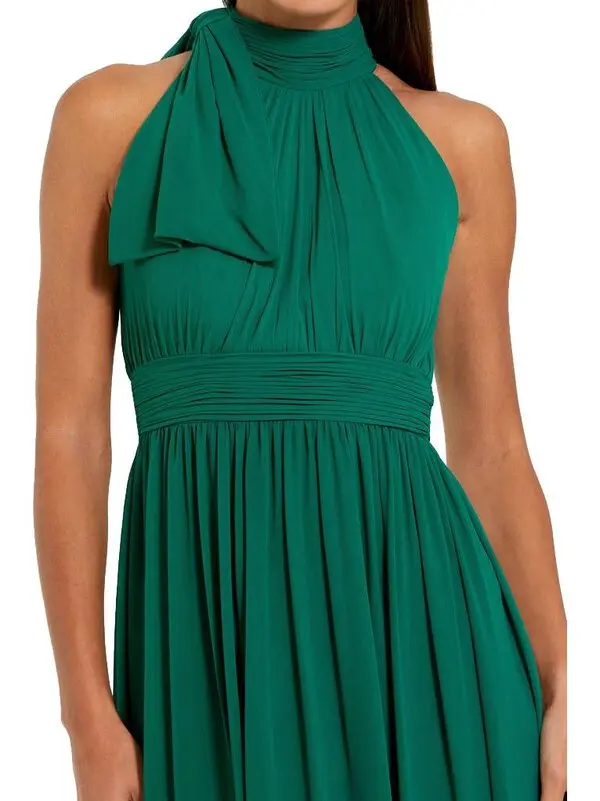 Mac Duggal Chiffon Halter Neck Evening Gown - Deep Emerald
