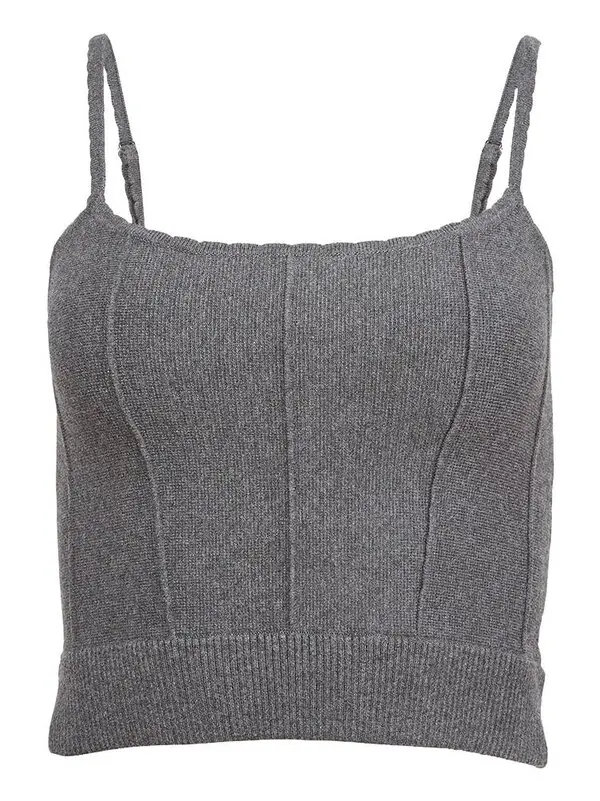 Fleur Du Mal Knit Corset Top - Dark Heather Grey