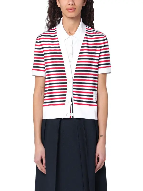 Thom Browne Striped Linen Cardigan - Multicolor